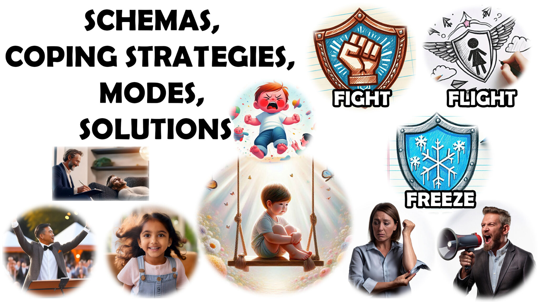 Schema Modes Defence Map – 3 Trauma Responses (Fight, Flight, Freeze ...